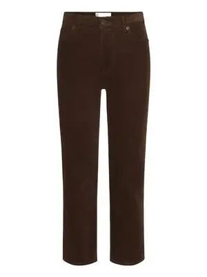FRAME Straight Leg Corduroy Trousers - Black