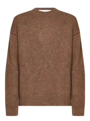ROBERTO COLLINA Speckled Crew Neck Sweater