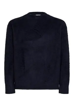 ROBERTO COLLINA Textured Knitted Sweater - Black