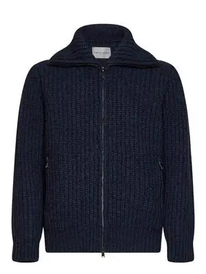 ROBERTO COLLINA Zip-up Shawl Collar Knit Jacket