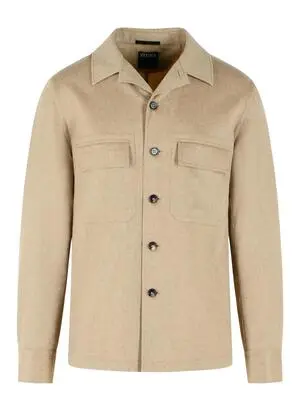 Zegna Long-sleeve Shirt Jacket Beige