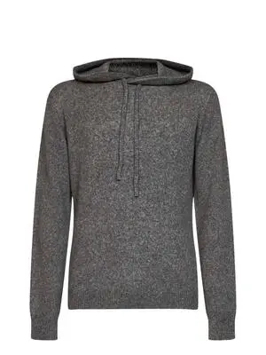 ROBERTO COLLINA Hooded Knit Sweater - Black