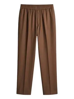 Barena Venezia Elastic Waist Pressed Crease Trousers Brown