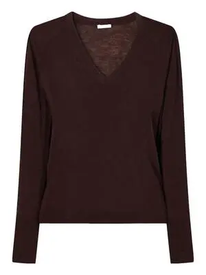 JOSEPH V-neck Sweater Deep Brown
