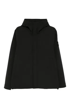 Stone Island Logo Patch High Neck Jacket - Black