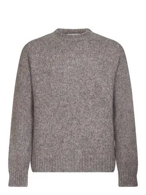 ROBERTO COLLINA Speckled Crew Neck Sweater - Gray