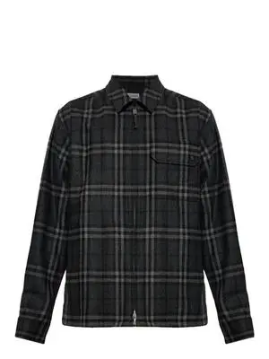 Burberry Check Wool Cashmere Overshirt - Black
