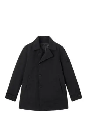 Stone Island Padded Peacoat With Anti-drop - Black