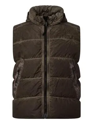 C.P. COMPANY Stand Collar Quilted Vest - Brown