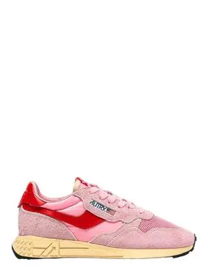 AUTRY Logo-patch Panelled Sneakers Pink