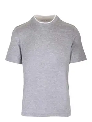 Brunello Cucinelli Double Layer Crewneck T-shirt - Gray