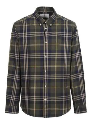 Barbour Edgar Tartan-print Button-down Shirt - Olive