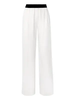 LOULOU DE SAISON Pleated Twill Straight-leg Trousers