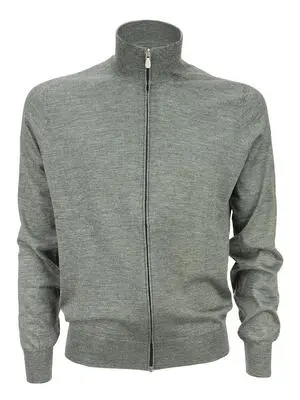 Brunello Cucinelli Zipped Cardigan - Gray