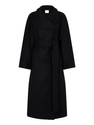JOSEPH Belted Coat - Black