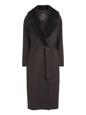 Kiton Cashmere Mink-lapel Wrap Coat - Brown