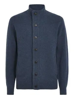 Barbour Wool Patch Zip-through Cardigan - Navy