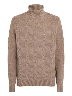 Barbour Wool Staplecross Rollneck Sweater - Brown
