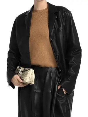 TOTEME Long-sleeve Leather Jacket - Black