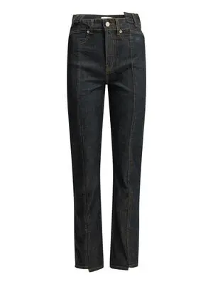 GANNI Fold Pleated Straight Leg Jeans - No