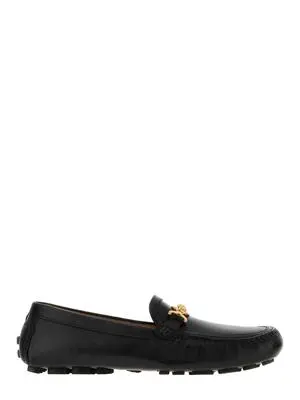 Versace Leather Drivers Loafers - Black