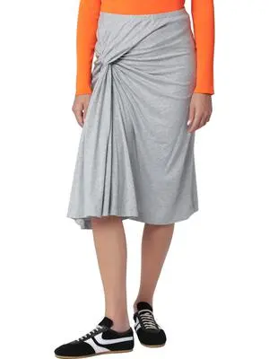 Dries Van Noten Mélange Skirt With Draped Detail - Grey