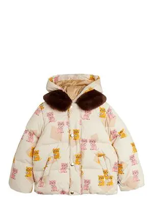 MINI RODINI Padded Jacket With Kitten Print - Multicolor