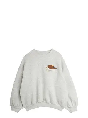 MINI RODINI Melange Grey Sweatshirt In Organic Cotton Grey