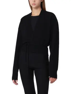 EXTREME CASHMERE Black Cashmere Wrap Cardigan
