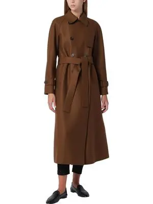 HARRIS WHARF LONDON Biscuit Belted Wool Coat
