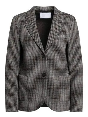 Harris Wharf London Taupe/ Checked Single-breasted Jacket - Brown