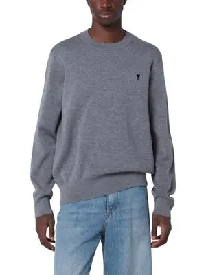 AMI Paris De Coeur Sweater - Grey