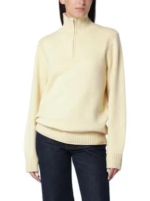 GUEST IN RESIDENCE Butter-colored Turtleneck Sweater With Half-zip
