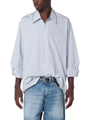 Our Legacy Above Striped Cotton Poplin Shirt - Grey