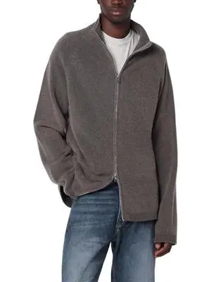 Our Legacy Line Zip Cardigan In Merino Wool - Brown
