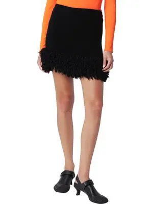 Loewe Short Wool Blend Skirt - Black