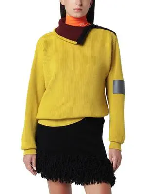 Loewe Olive Green Wool Sweater With Zip Detail Green