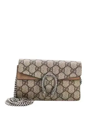 Gucci Dionysus Bag Gg Coated Canvas Super Mini Crossbody Bag - Brown
