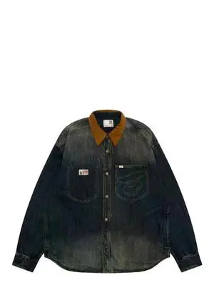 AAPE BY *A BATHING APE College Crop Corduroy-collar Shirt