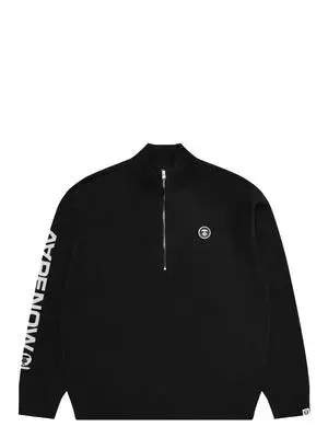 AAPE BY *A BATHING APE Aapenow Half-zip Logo-print Sweater - Black