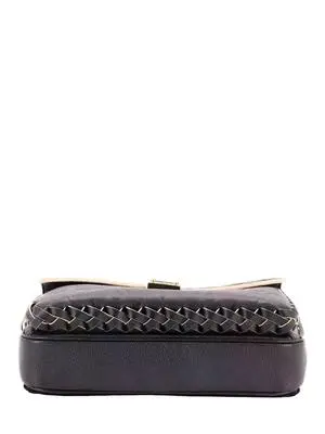 LOUIS VUITTON Braided Handle Pochette Metis Monogram Empreinte Leather Crossbody Bag - Black