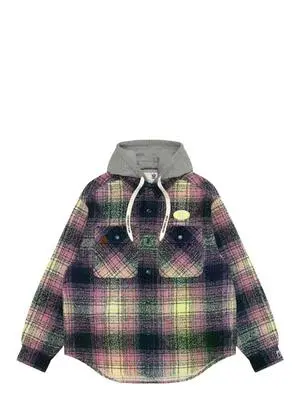 AAPE BY *A BATHING APE Check-pattern Hooded Shirt - Pink