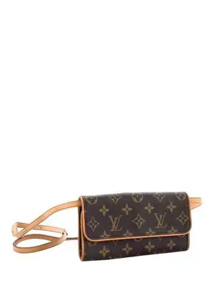 LOUIS VUITTON Twin Handbag Monogram Canvas Pm Crossbody Bag - Brown