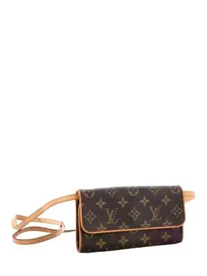 LOUIS VUITTON Twin Handbag Monogram Canvas Pm Crossbody Bag - Brown