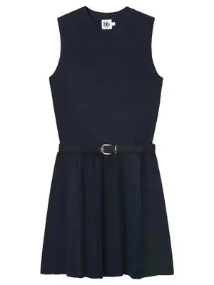 B+AB Belted Pleated Mini Dress - Blue