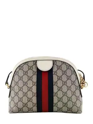 Gucci Ophidia Dome Gg Coated Canvas Small Shoulder Bag Neutrals