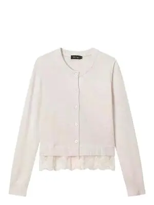 TOUT A COUP Lace-trim Cardigan - White