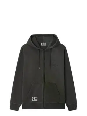 FINGERCROXX Logo-patch Zip-up Hoodie - Grey