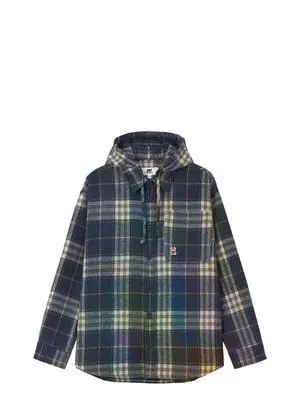 CHOCOOLATE Check-pattern Shirt Hoodie - Blue