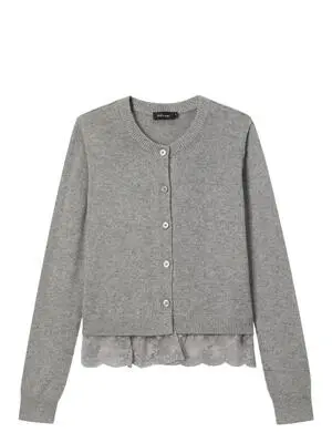 TOUT A COUP Lace-trim Cardigan - Grey